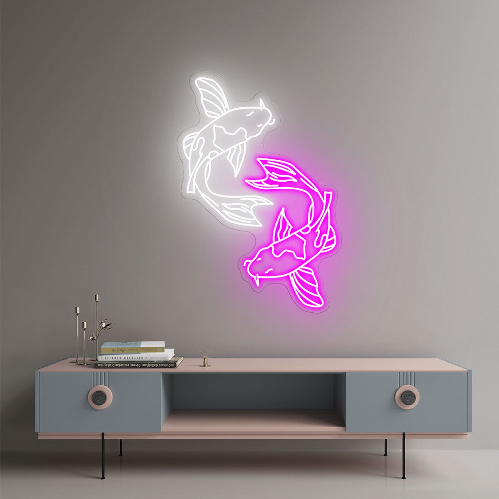 Koi Fish Neon Sign Japanese Neon Sign Custom Japan Neon - Etsy