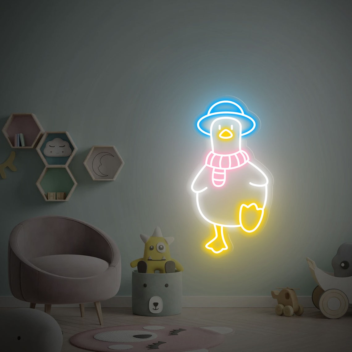 Goose Neon Sign Bedroom Custom Duck Led Neon Sign Kid's - Etsy