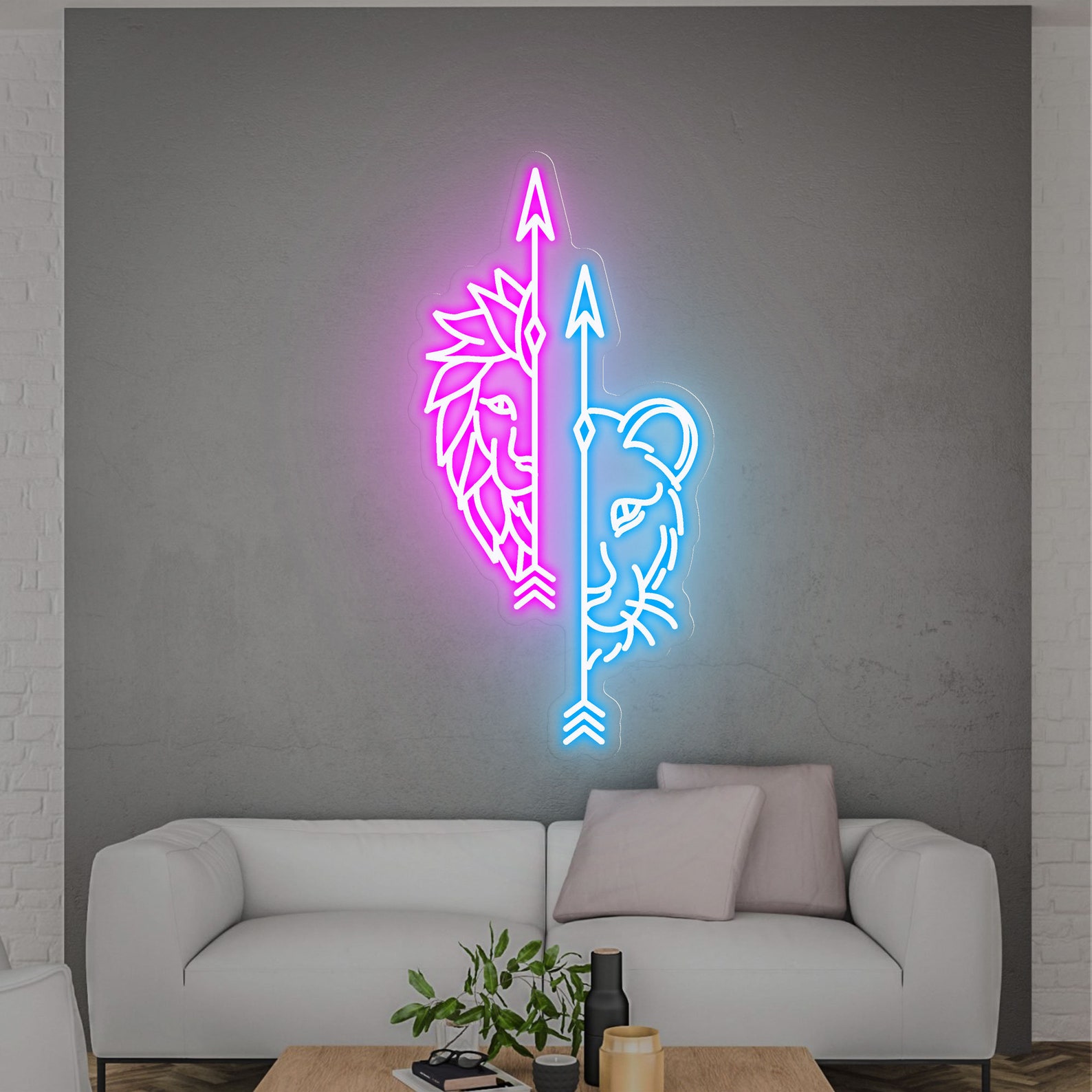 Lion Neon Sign Custom Handmade Art Neon Light Lion Neon Light - Etsy