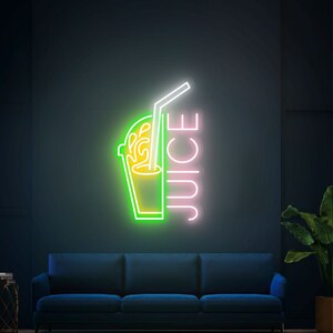 Juice Neon Sign, Juice Bar Led Sign, Juice Wall Decor, Juice Bar Decor ...