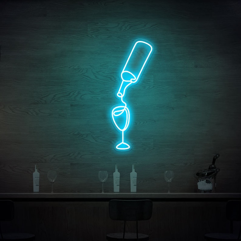 Wine Neon Sign Lights Personalized Custom Neon Sign for Bar - Etsy