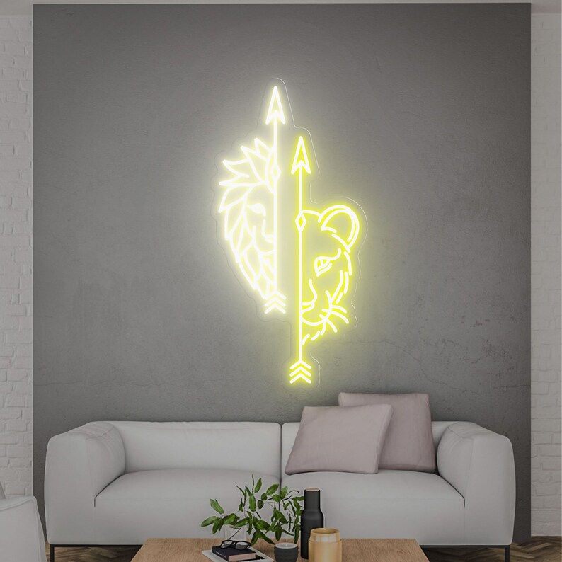 Lion Neon Sign Custom Handmade Art Neon Light Lion Neon Light - Etsy