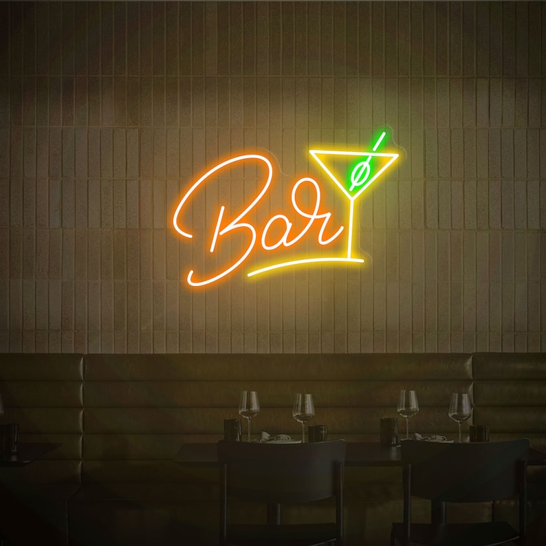 Bar Neon Sign Business Decoration Custom Neon Bar Signs, Cocktail Bar ...