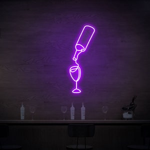 Wine Neon Sign Lights | Personalized Custom Neon Sign for Bar Wall ...