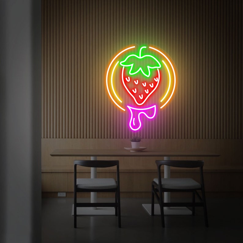Strawberry Neon Sign Strawberry Neon Light Fruit Neon Sign - Etsy