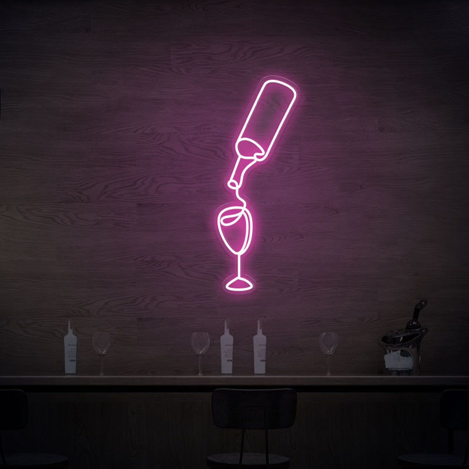Wine Neon Sign Lights | Personalized Custom Neon Sign for Bar Wall ...