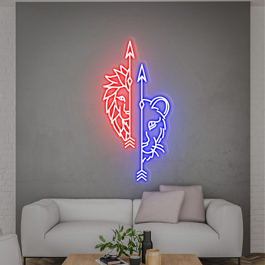 Lion Neon Sign Custom Handmade Art Neon Light Lion Neon Light - Etsy