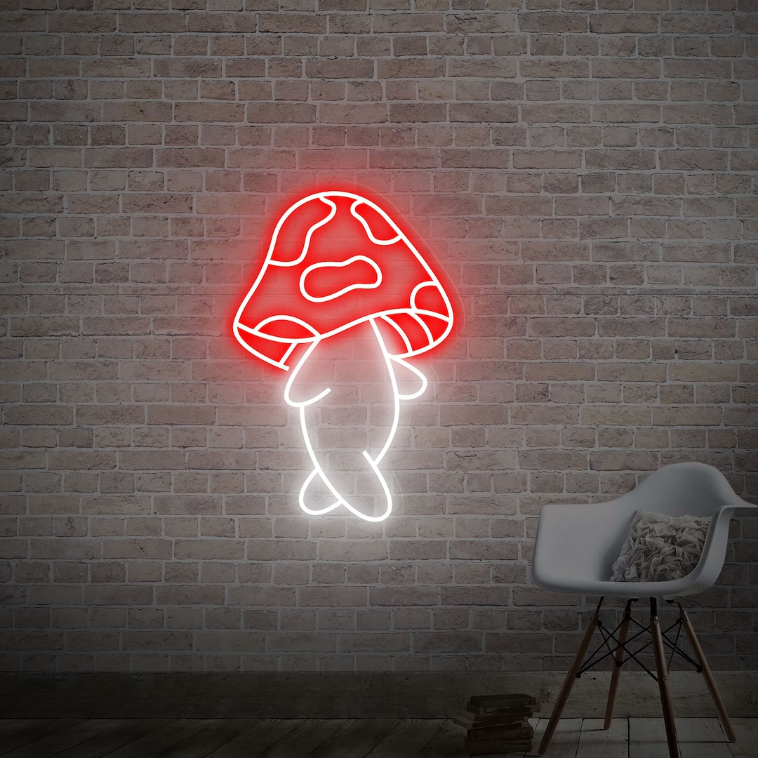 Mushroom Neon Sign Bedroom Custom Led Sign Room Wall Art Neon Wall