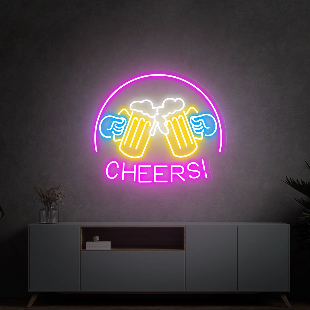 Cheers Neon Signs Lights Beer Bar Party Wall Decoration Custom Wedding ...