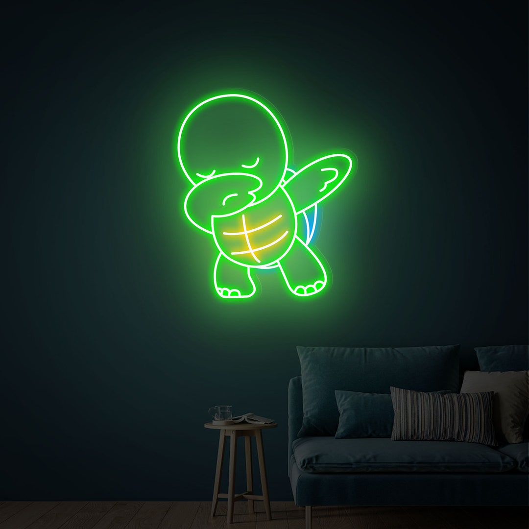 Turtle Neon Sign Event Decor Custom Neon Wall Decor Sign Blue ...