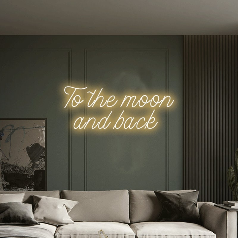 To the Moon and Back Neon Sign custom Neon Signs Neon Sign | Etsy