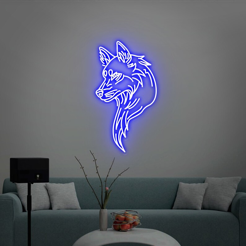 Wolf Neon Sign for Bedroom Animal Decor Room Hanging Wall - Etsy