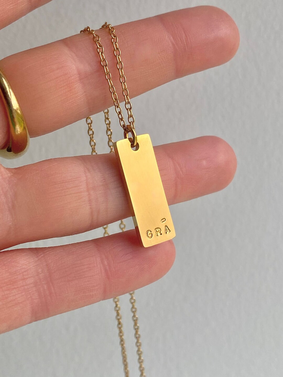 Grá Gold Engraved Necklace| Irish Love Chain | Gift for Him and Her ...