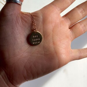 Not Today Satan Gold Necklace. Gold and Silver Custom Engraved Necklace ...