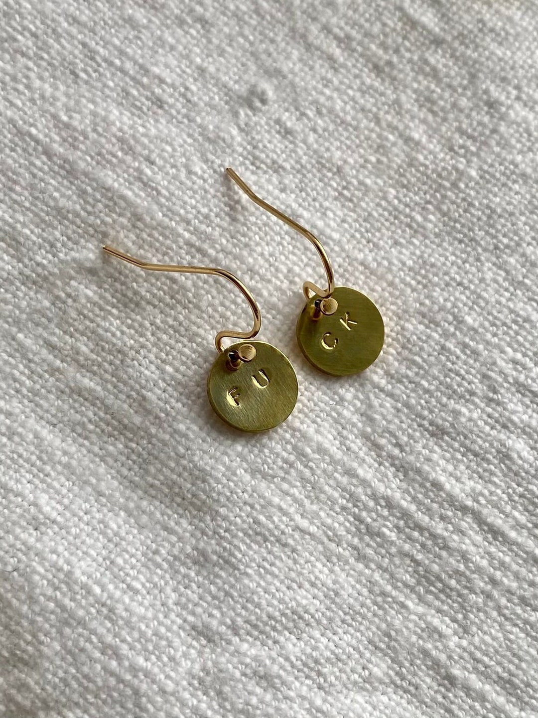 Custom Word Disc Earrings Personalized Dangle Drop Earrings - Etsy