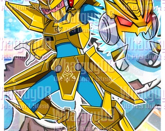 Mega Man Star Force X Magnamon Custom Digimon Playmat 24 X 14 - Etsy