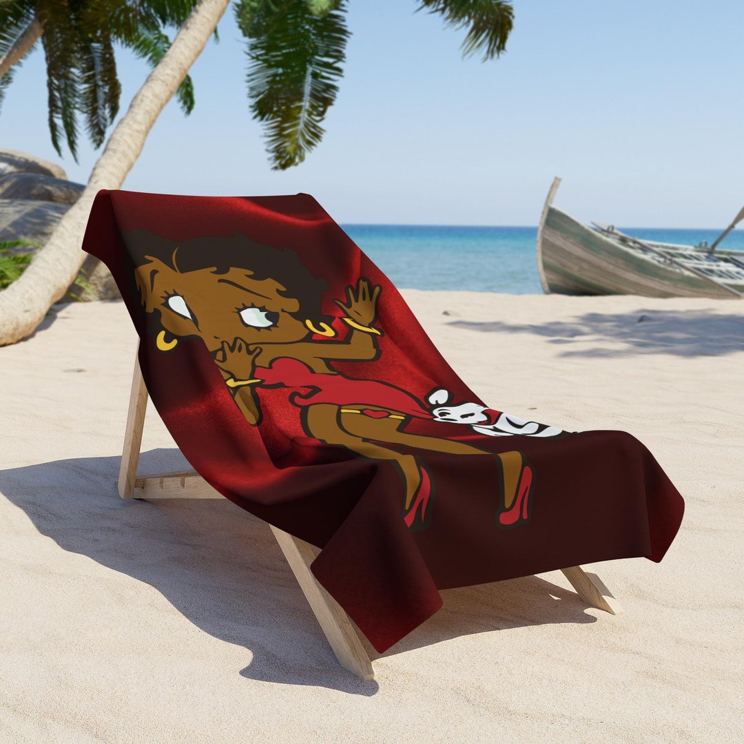 Betty Boop Beach Towel, Scarlet Starlet & Pudgy, Retro Cartoon - Etsy
