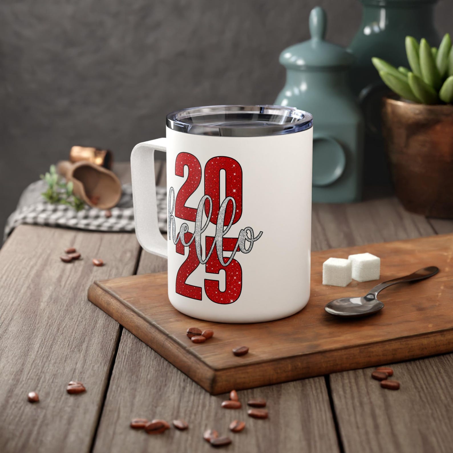 New Year Mug, Insulate Mug, Hello 2025 Mug, Happy New Year Mug, Coffee ...