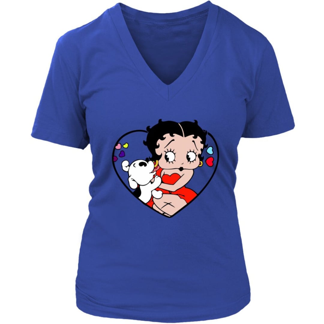 Betty Boop V-neck Shirt, Cute Betty Boop Dog Shirt, Betty Boop ...