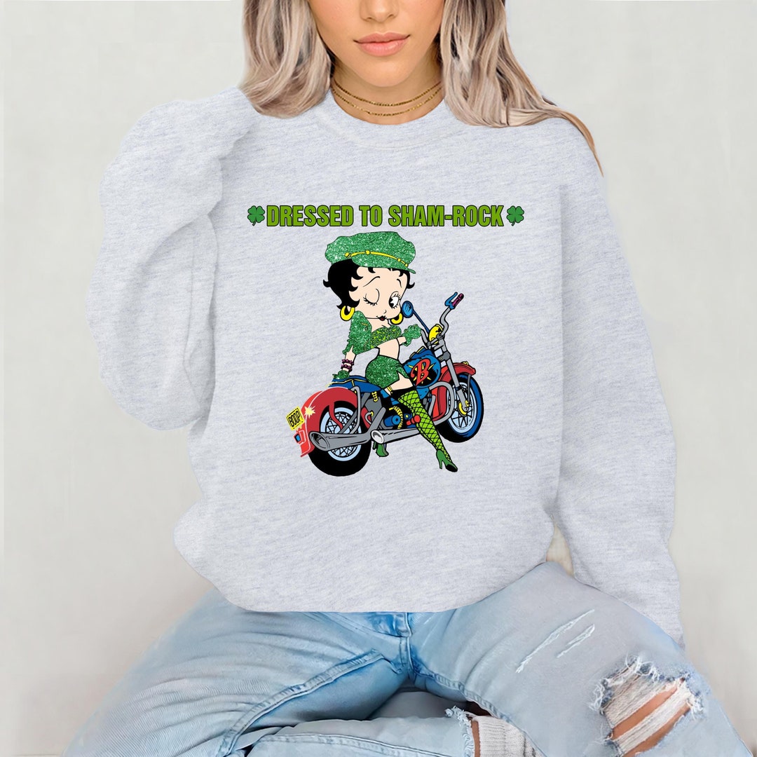 Betty Boop Sweatshirt, Dressed to Shamrock Sweatshirt, Irish Sweatshirt ...