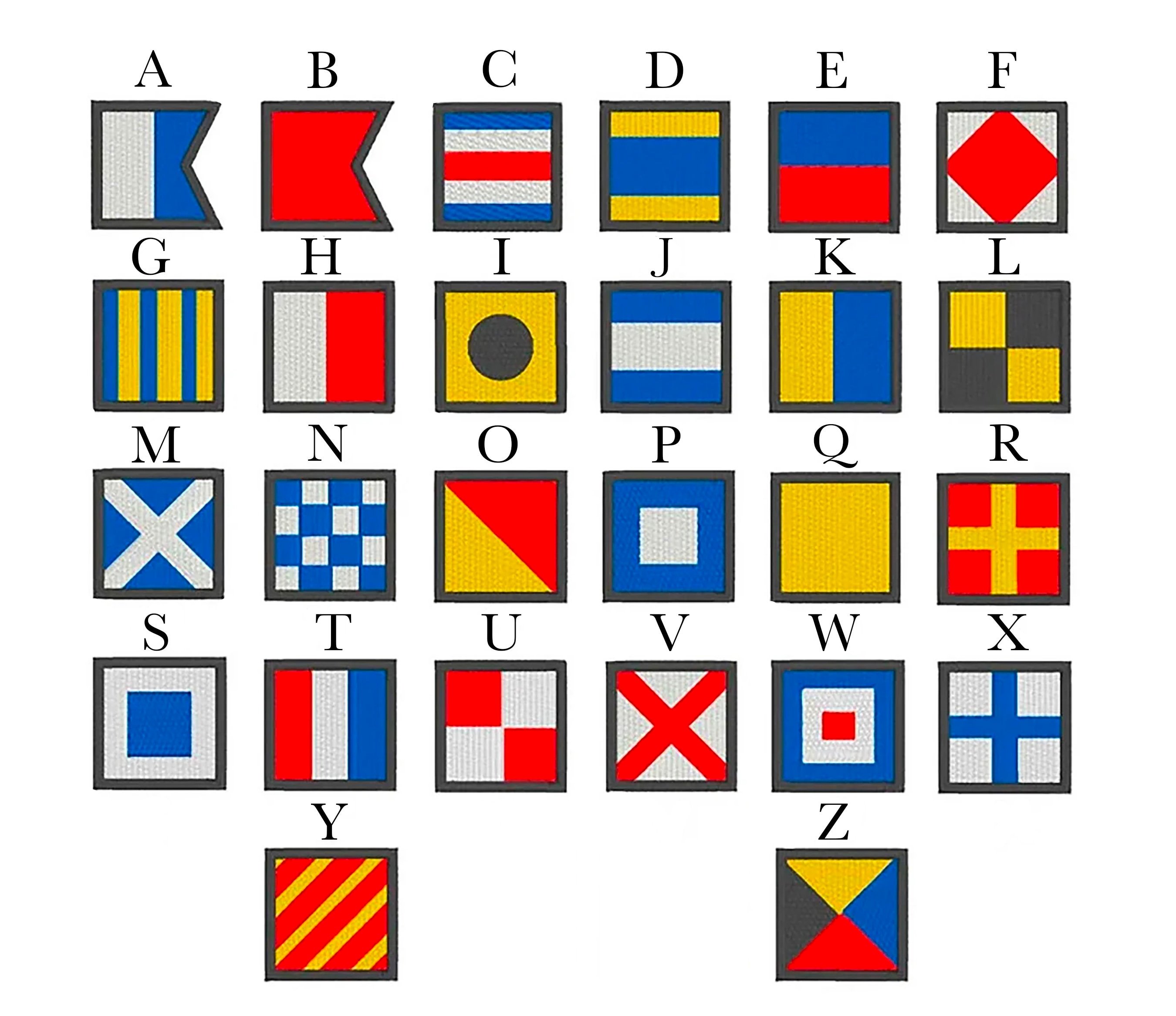 International Maritime Nautical Signal Flag Alphabet Patches - Etsy