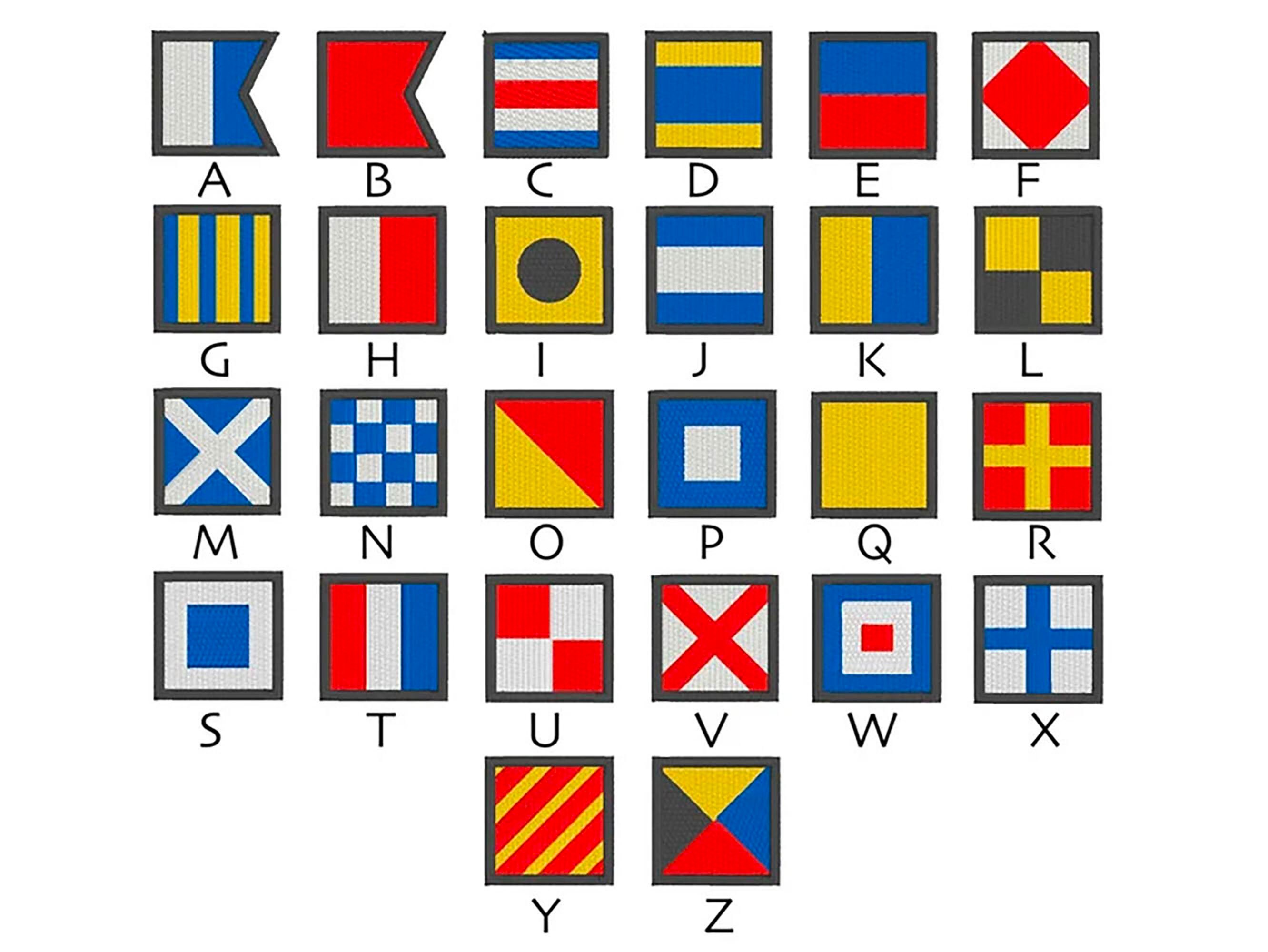 International Maritime Nautical Signal Flag Alphabet Patches | Etsy