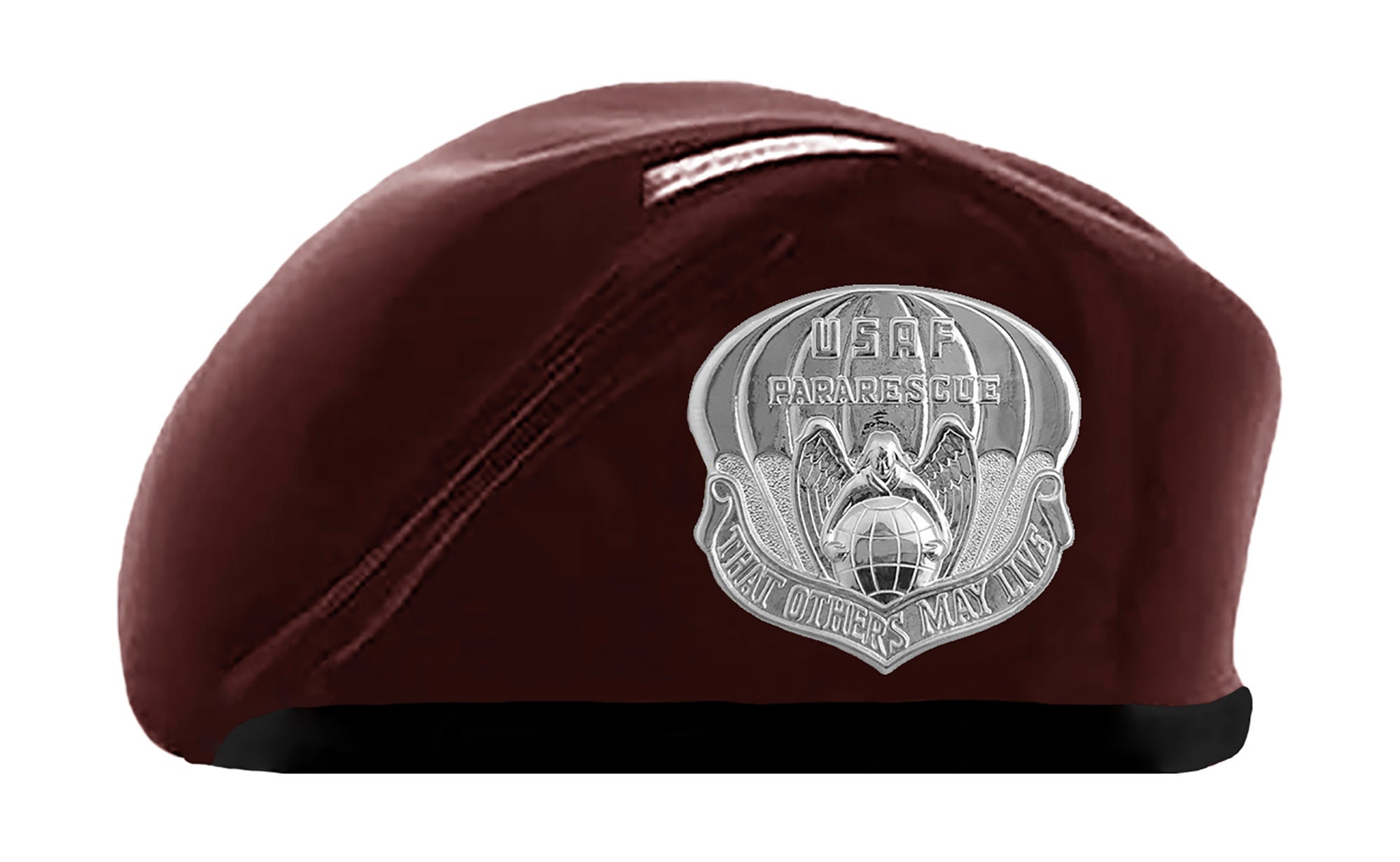 Air Force Pararescue Military Maroon Ceramic Beret-veteran Owned ...