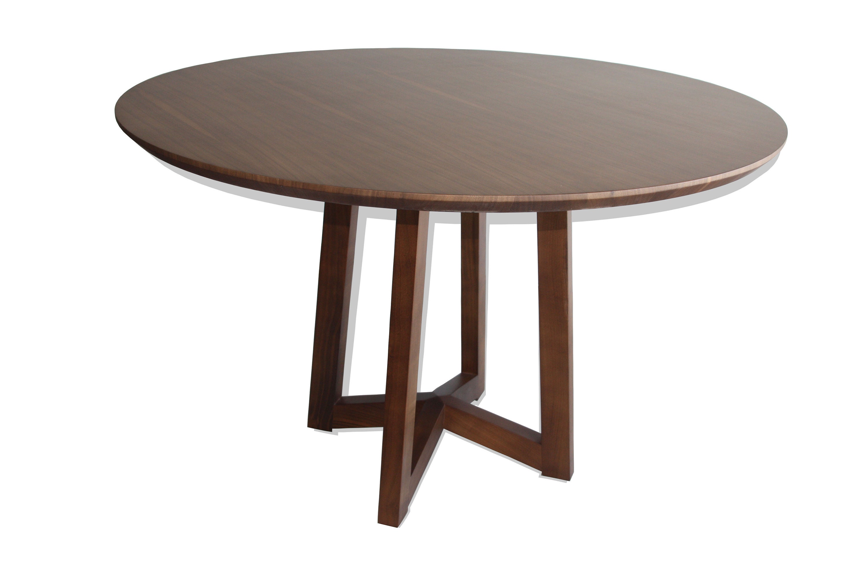 Round Dining Table, Dining Tables, Veneered Top, Solid Wood Legs ...