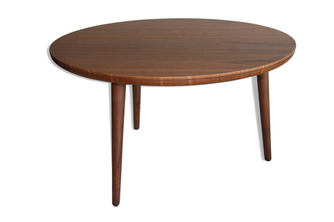 Coffee Table Round Coffee Table Walnut Coffee Table Living - Etsy