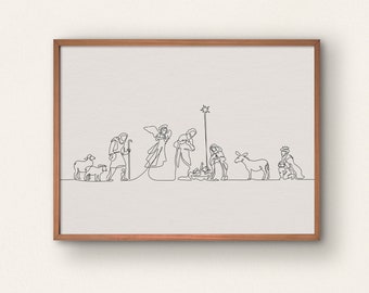 Nativity Black and White - Etsy