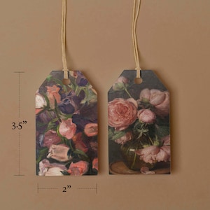 Printable Gift Tag Set, Aesthetic Floral Vintage Art Theme, Digital ...