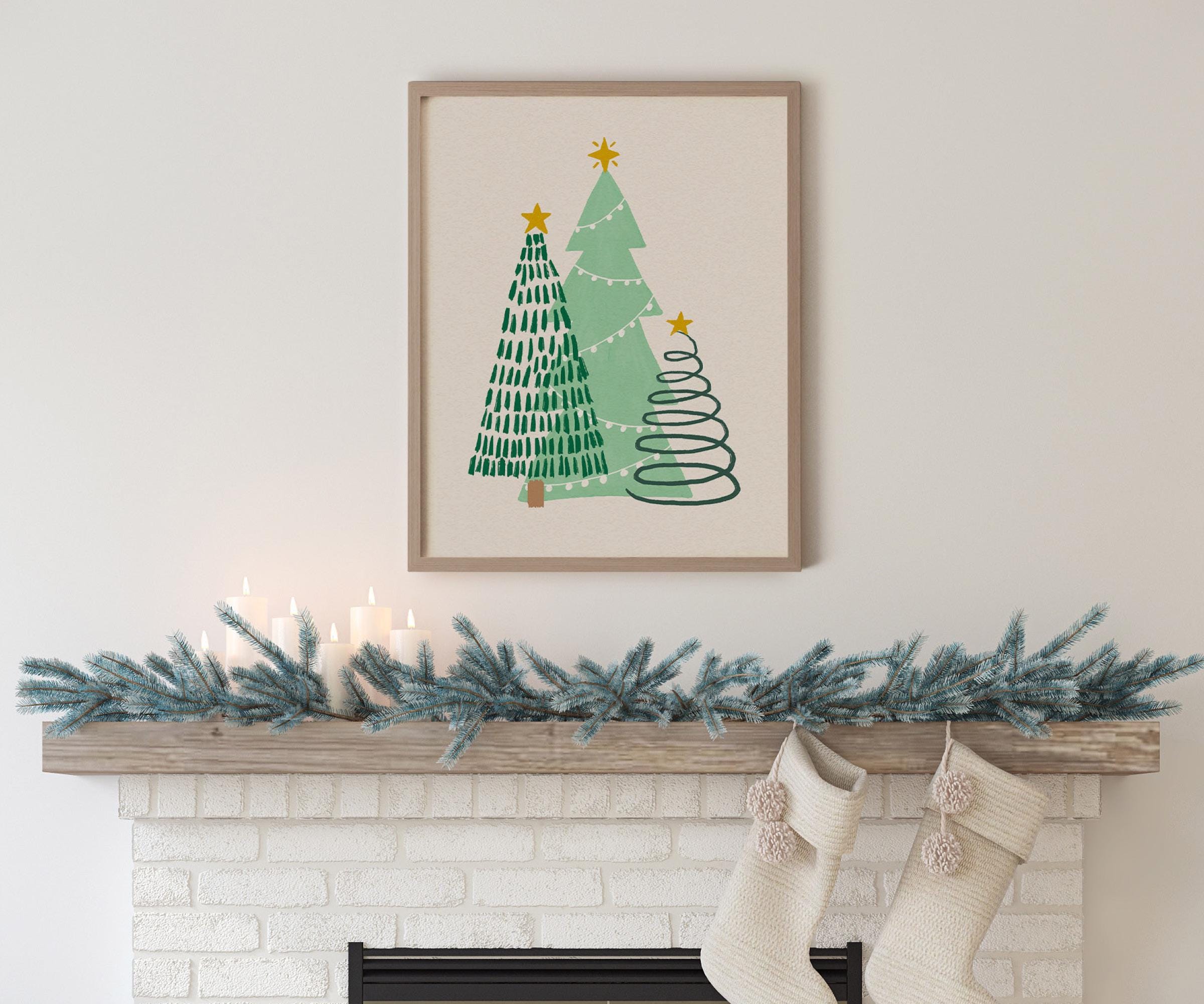 Christmas Tree Print, Winter Holiday Printable Wall Art, Trendy ...