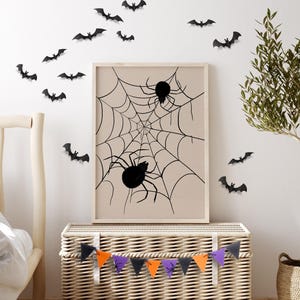 Halloween Wall Art Spider Web | Spooky Home Decoration | Digital ...