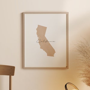 California Shape Wall Art Printable California Map Wall Art - Etsy