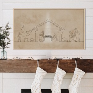 Christmas Frame TV Art Nativity, Jesus Birth, 4K Manger Scene, Instant ...