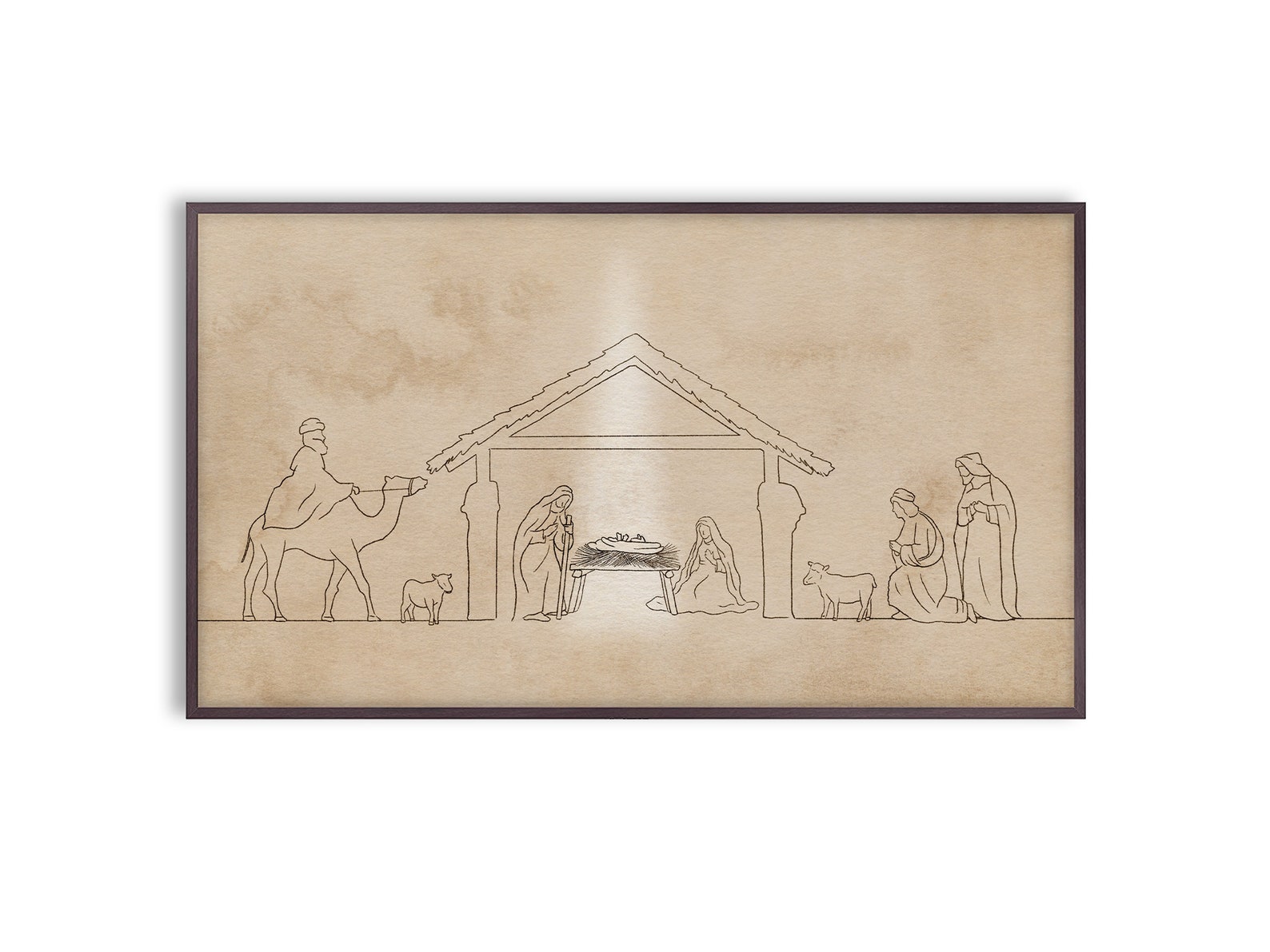 Christmas Frame TV Art Nativity, Jesus Birth, 4K Manger Scene, Instant ...