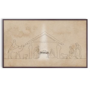 Christmas Frame TV Art Nativity, Jesus Birth, 4K Manger Scene, Instant ...