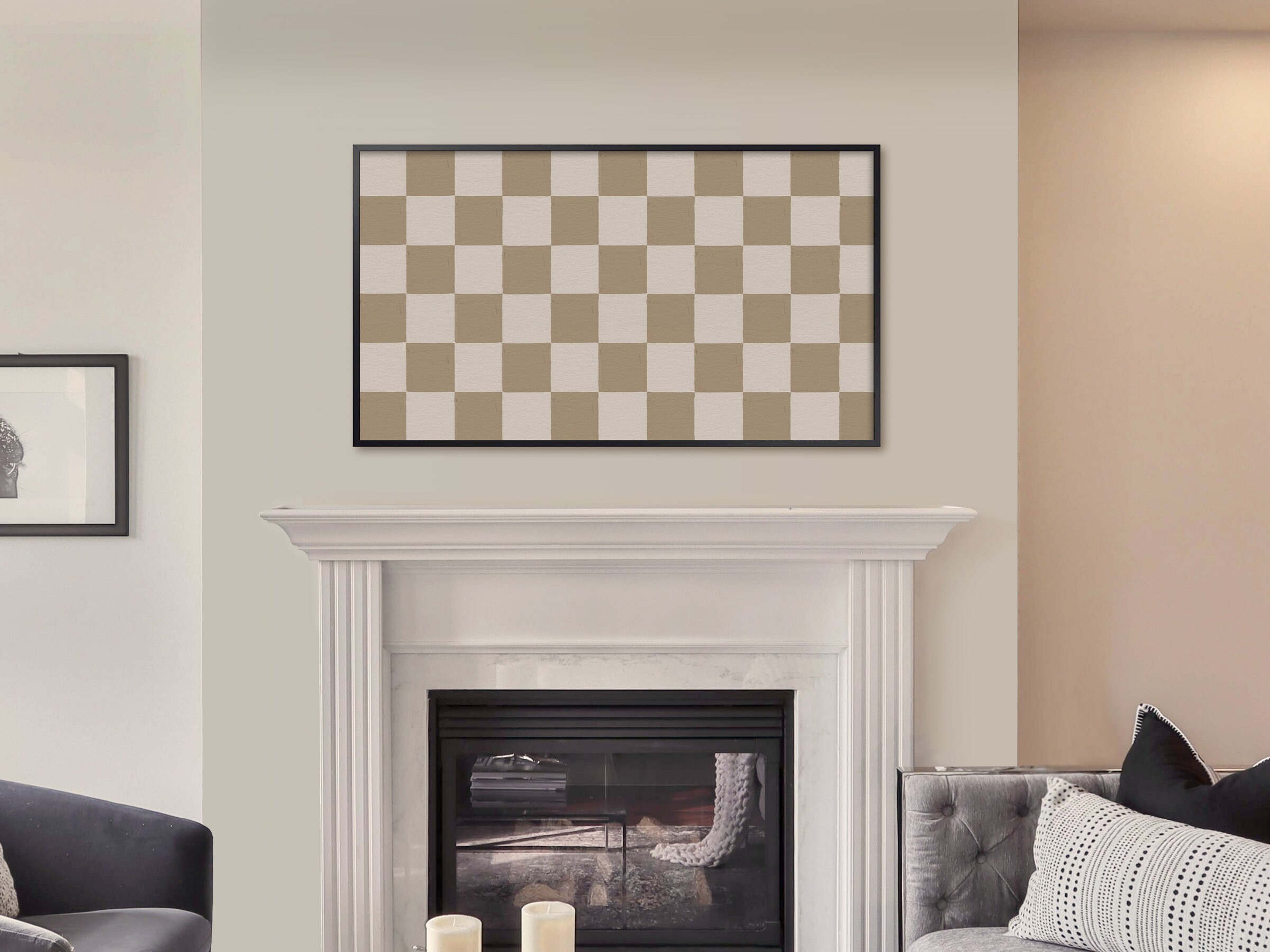 Samsung the Frame TV Art, Checkerboard Modern Painting, Digital ...