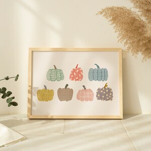 Fall Pumpkin Printable Wall Art, Cute Autumn Print, Thanksgiving Decor ...