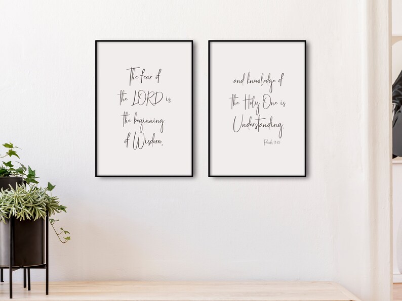 Printable Wall Art Bible Verse Set of 2 Calligraphy Wall Decor | Etsy