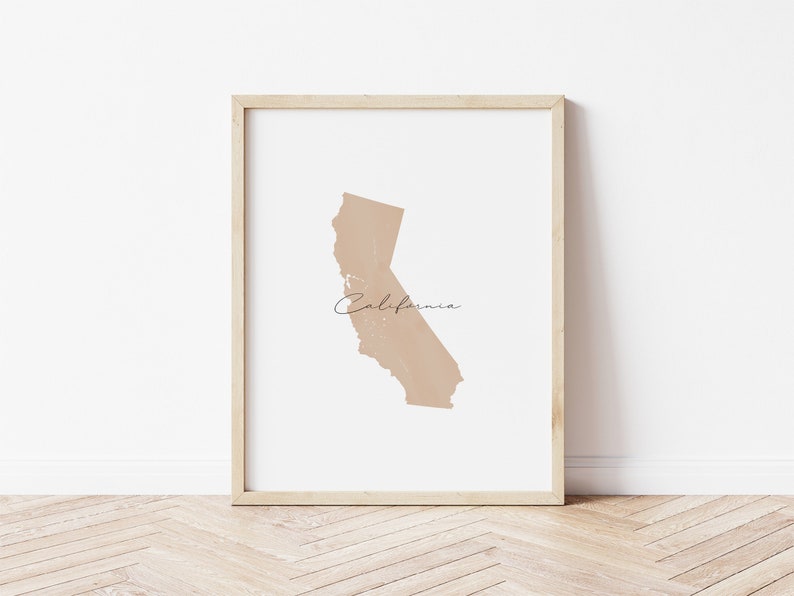 California Shape Wall Art Printable California Map Wall Art | Etsy