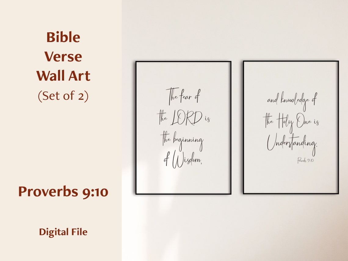 Printable Wall Art Bible Verse Set of 2 Calligraphy Wall Decor | Etsy