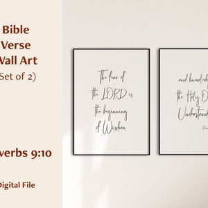 Printable Wall Art Bible Verse Set of 2 Calligraphy Wall Decor ...
