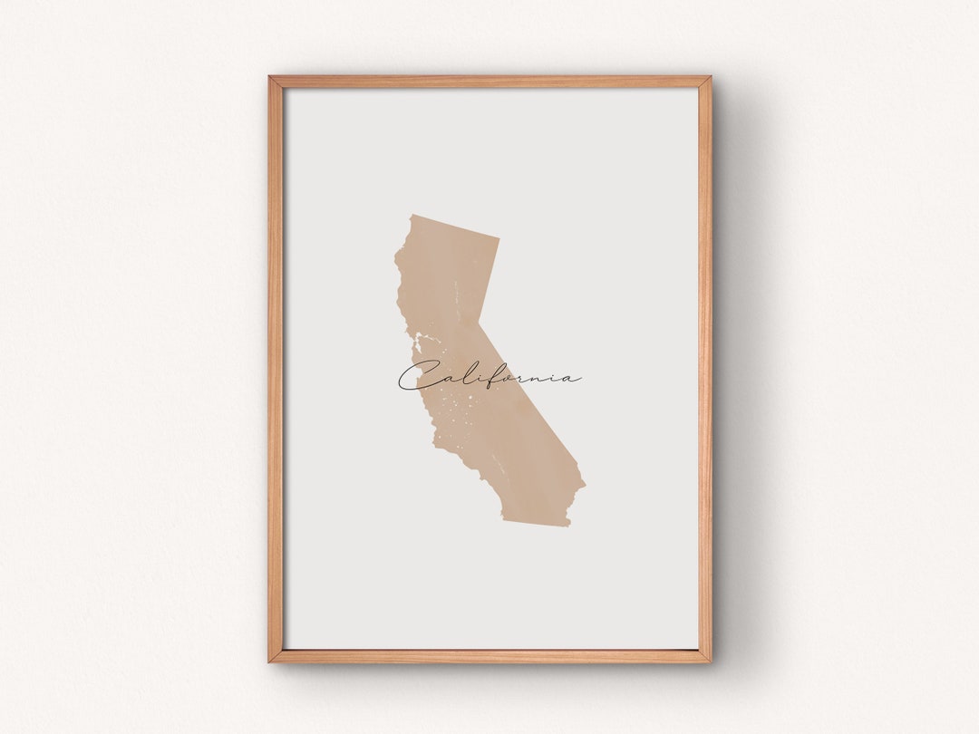 California Shape Wall Art Printable California Map Wall Art - Etsy