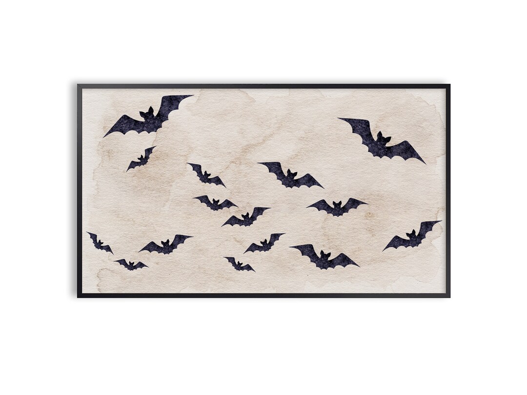 Frame TV Art Halloween Bats, Grunge Halloween Decor, Instant Download ...