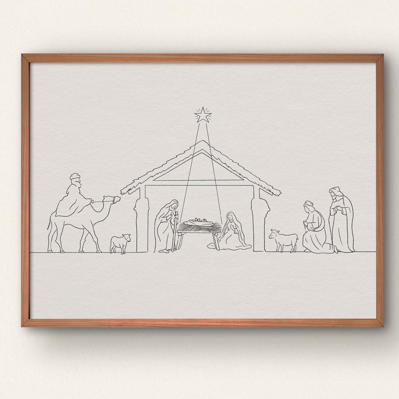 Nativity Line Art - Etsy