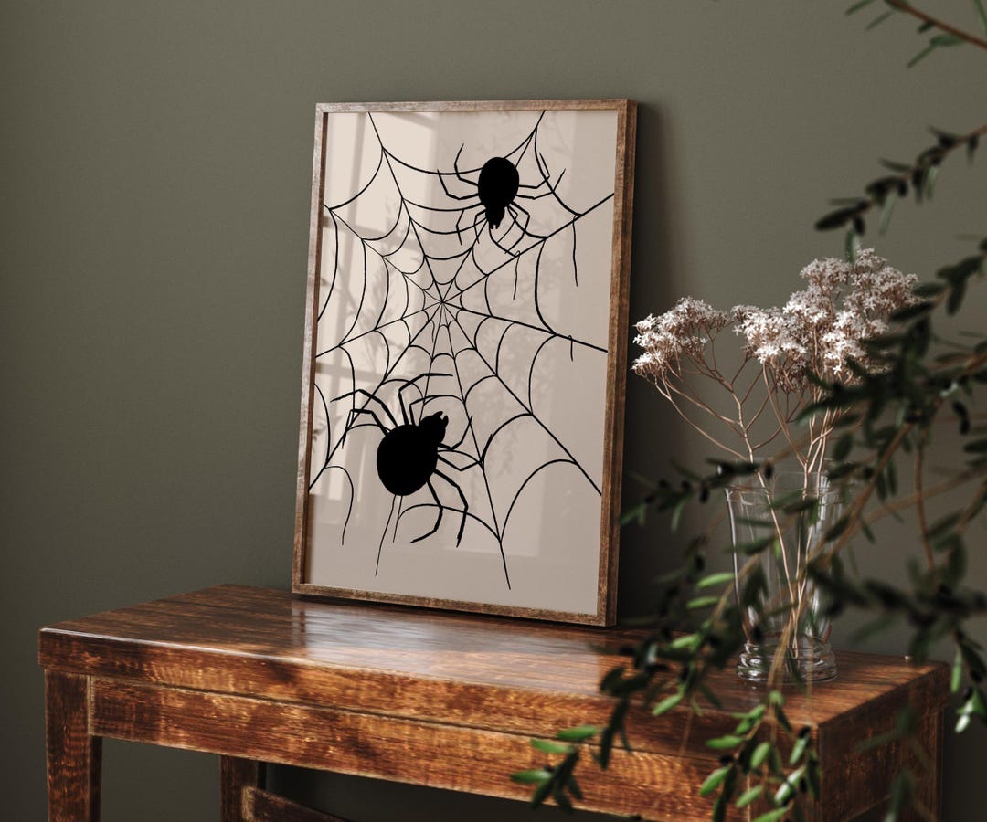 Halloween Wall Art Spider Web | Spooky Home Decoration | Digital ...