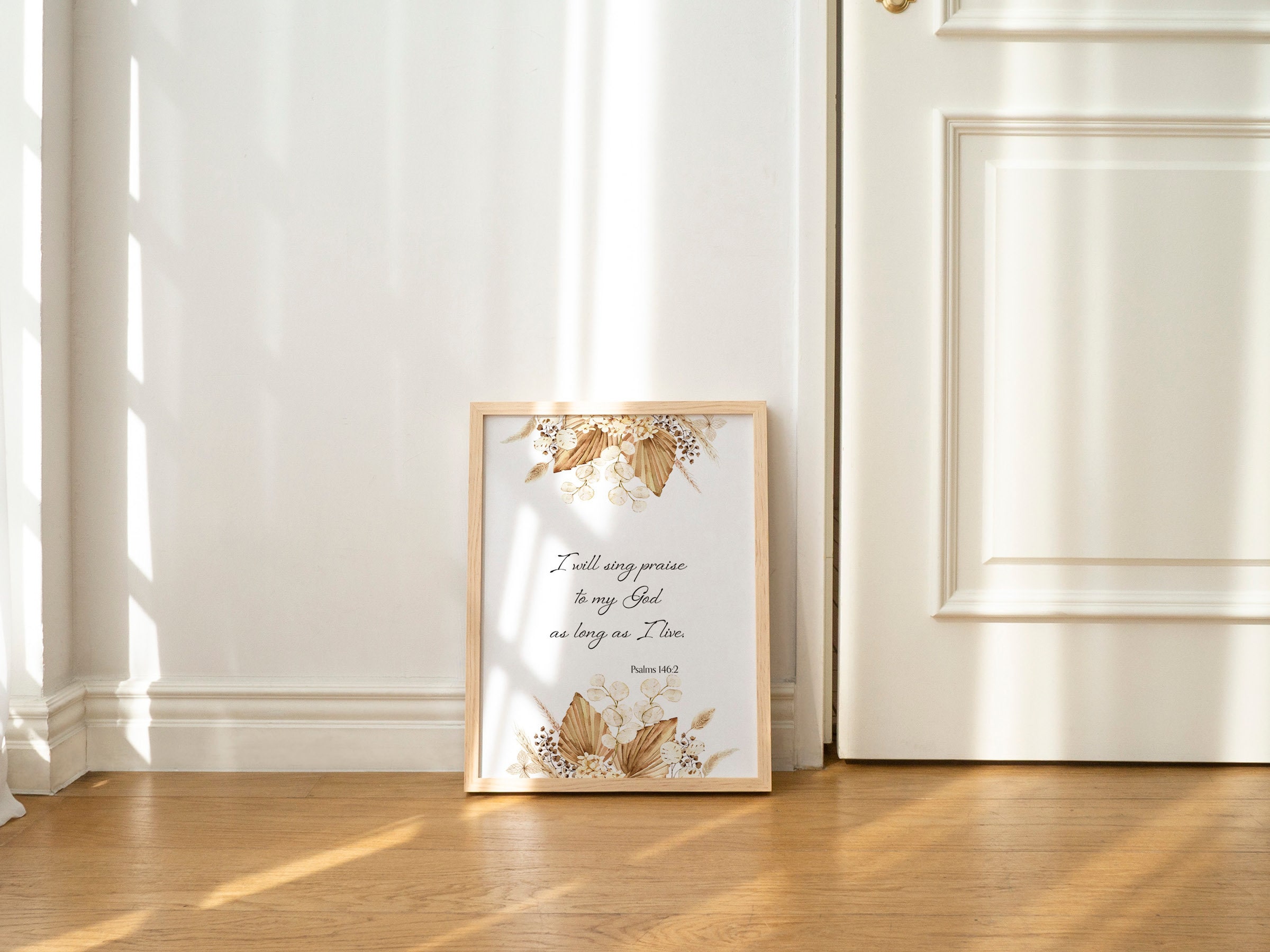 Psalms 146:2 Bible Verse Wall Art Floral Botanical Print Set | Etsy