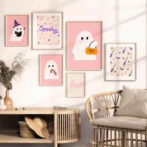 Halloween Gallery Wall Set of 6 | Cute and Spooky Home Decor | Ghost ...