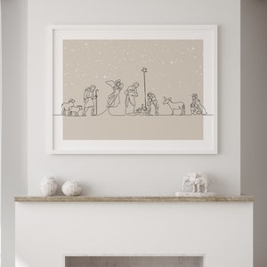 Christian Gallery Wall Set of 5, Nativity Art, Christmas Bible Verse ...